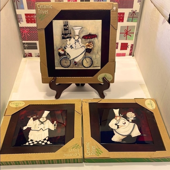 Cypress Ceramic Trivet | Design | Vintage Ceramic Trivet Fat Chefs ...